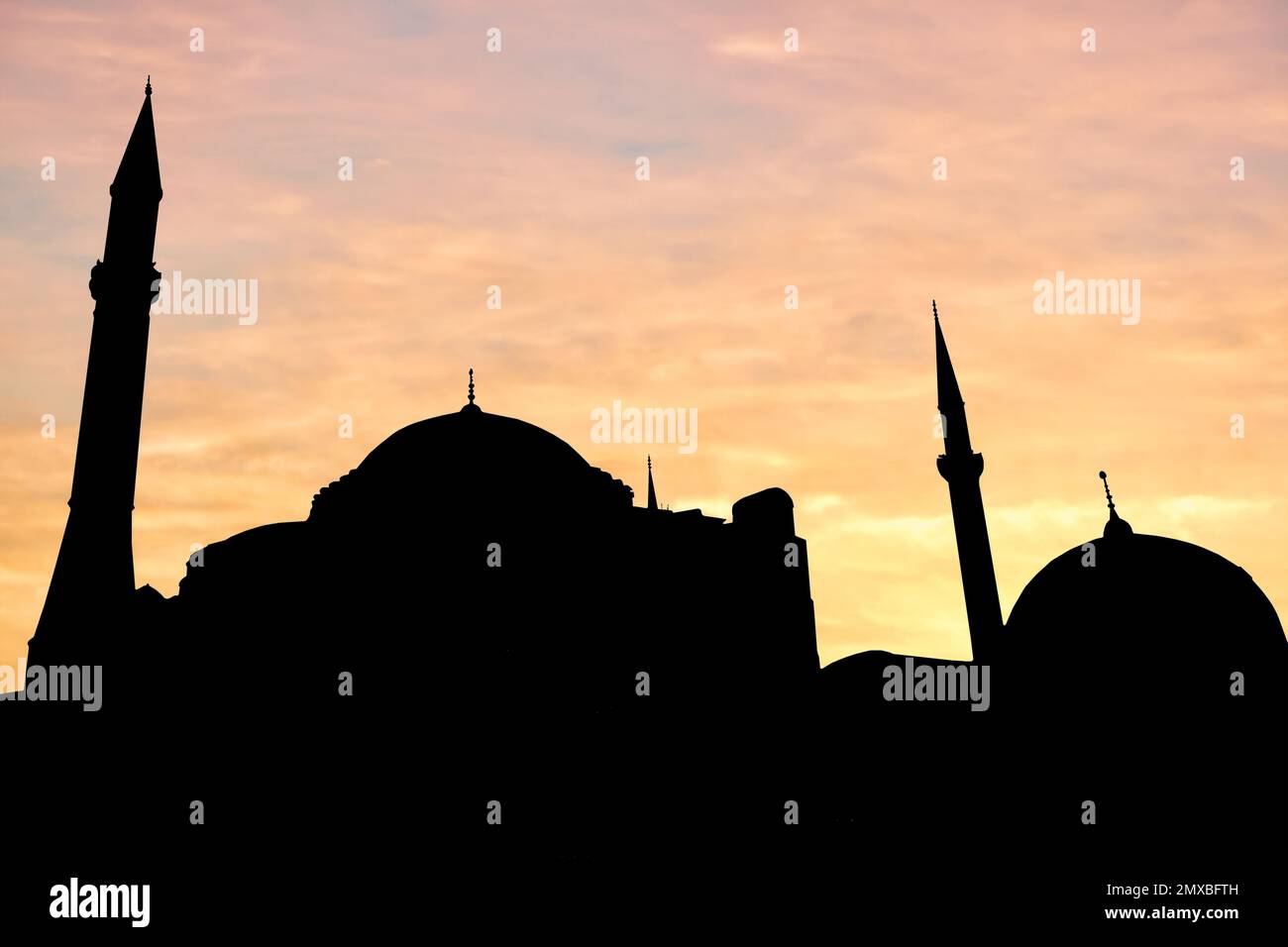 Silhouette of mosque during sunset. Muslim culture Stock Photo - Alamy