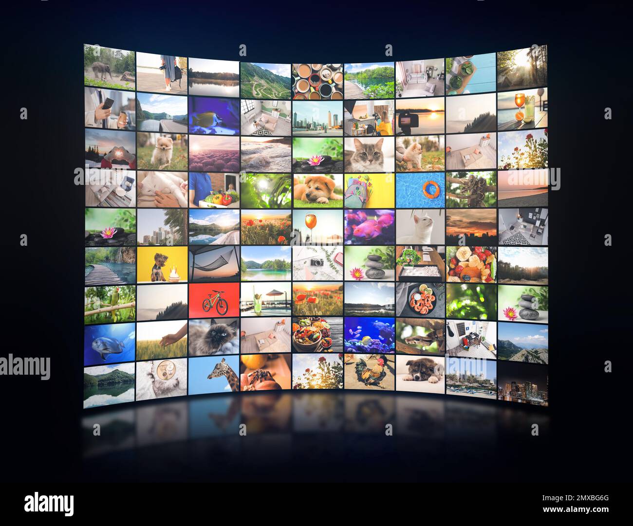 Modern TV display with streaming video Stock Photo - Alamy