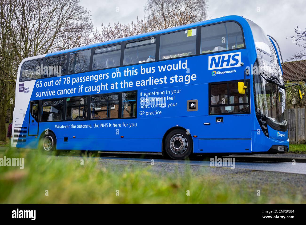 EDITORIAL USE ONLY Dr Dawn Harper alongside the 'NHS Bus-ting Cancer ...