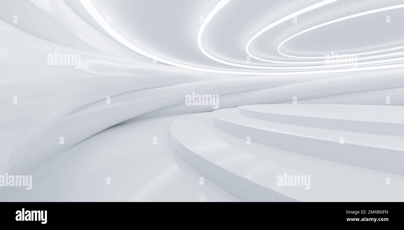 white minimalistic studio environment with bright lights and ...