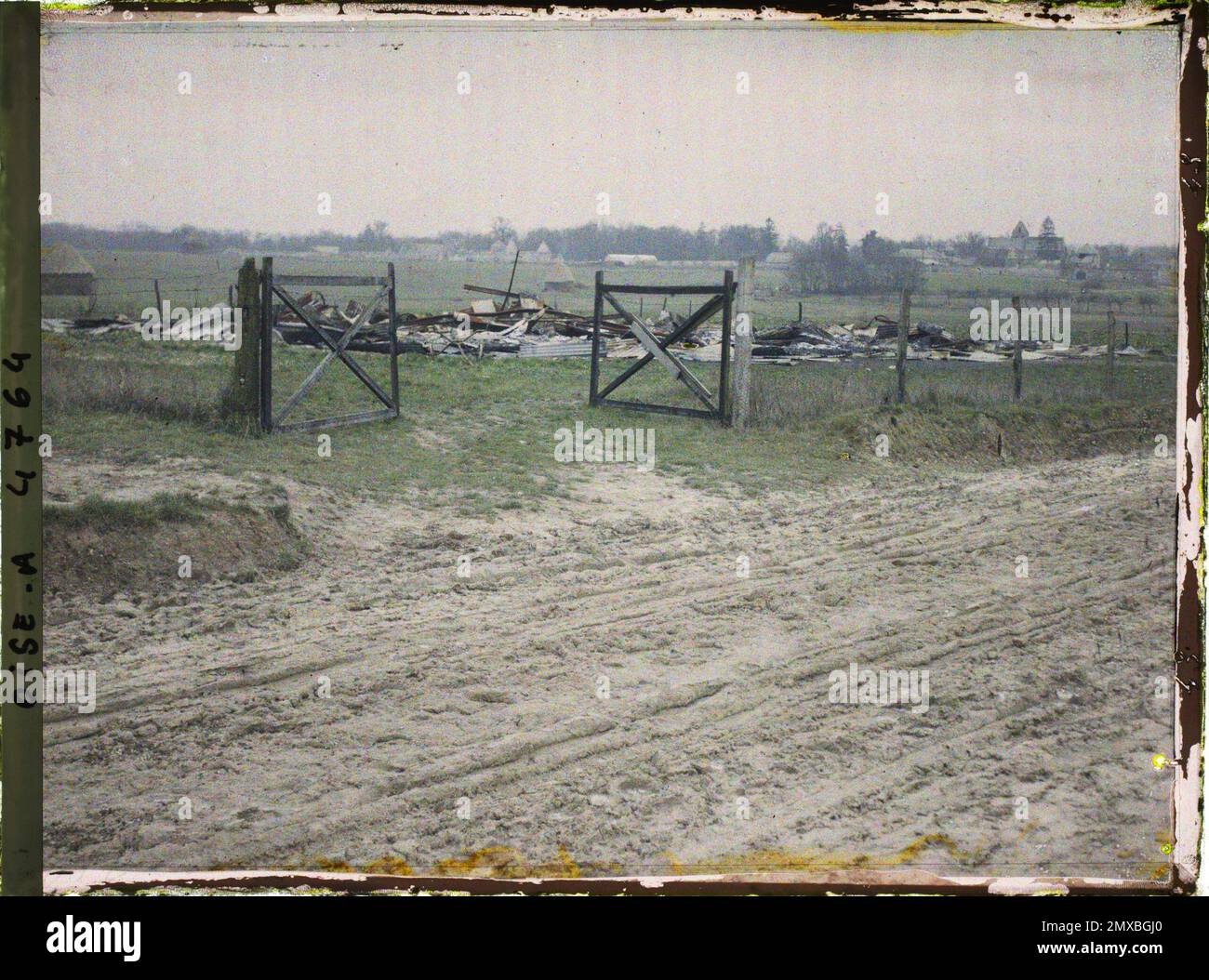 Borest, Oise, Picardy, France remains of a large hangar formerly filled ...