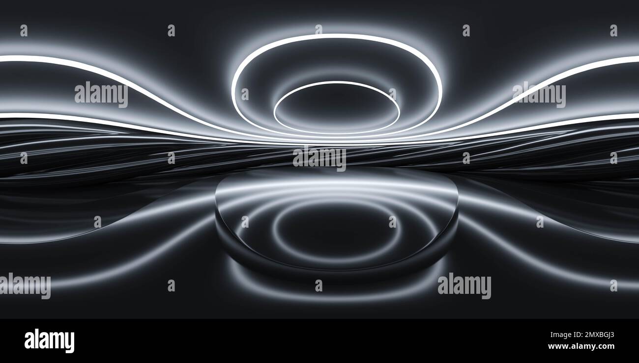 360 degree full panorama environment map of black minimalistic studio ...
