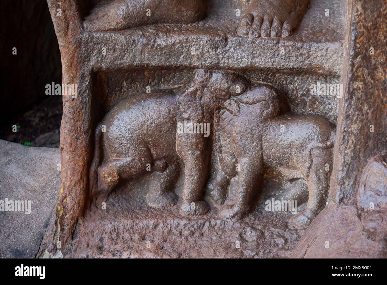 Badami, Karnataka, India - Oct 26 2022: Bull Elephant Illusion ...