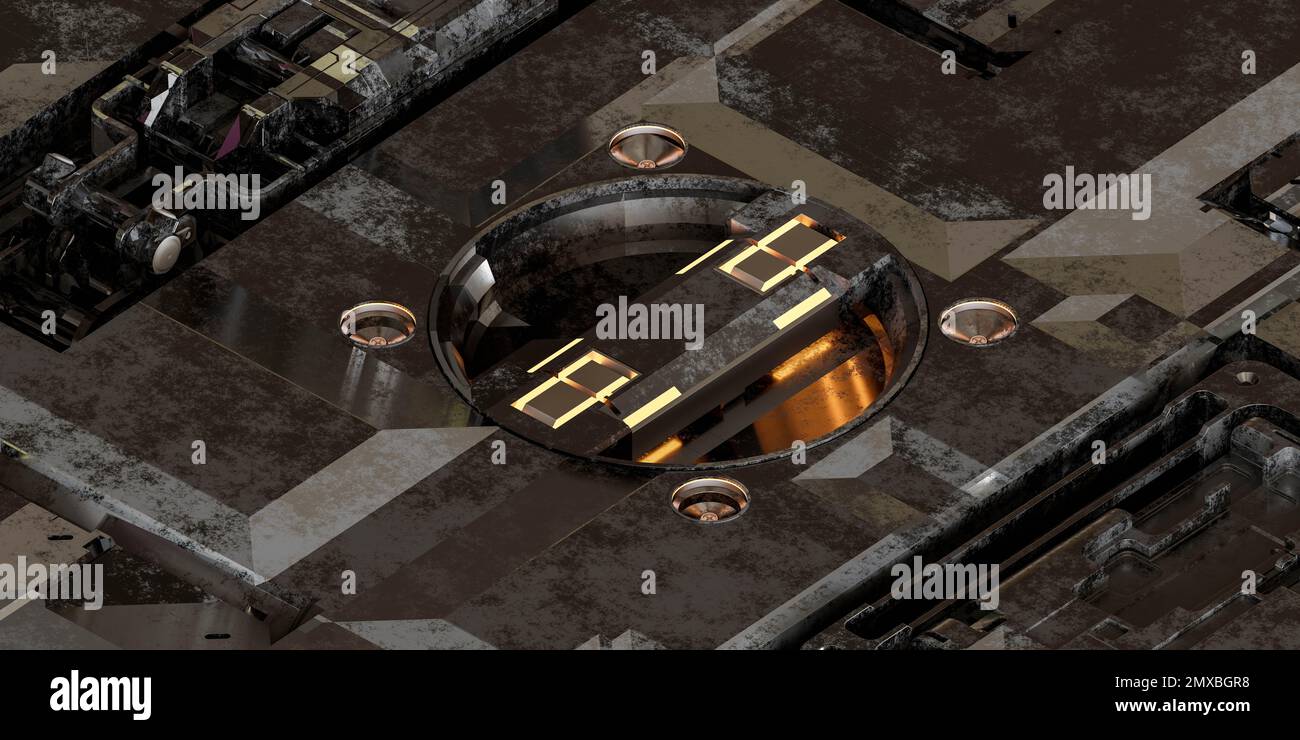 futuristic metal technology surface 3d render illustration Stock Photo ...