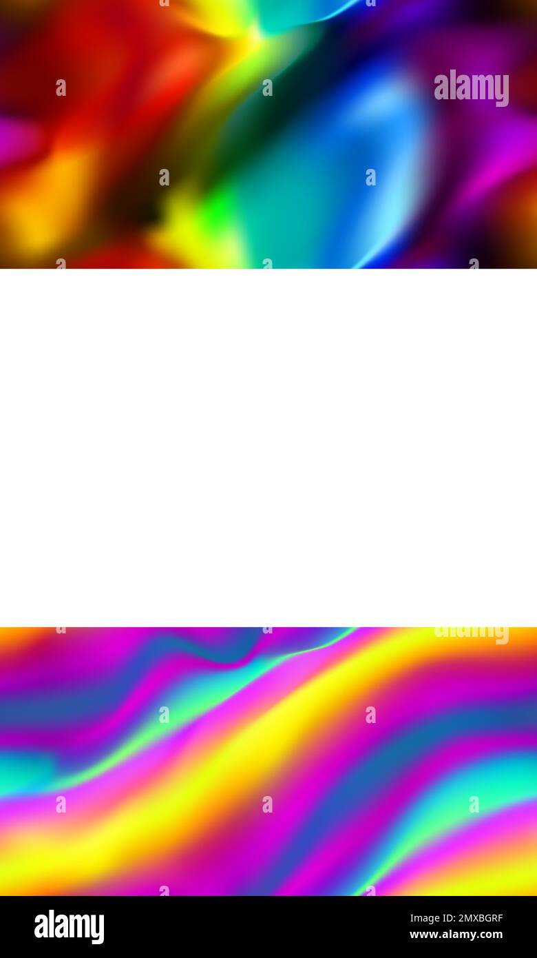 Rainbow holographic waves abstract seamless pattern. Vibrant Iridescent ...