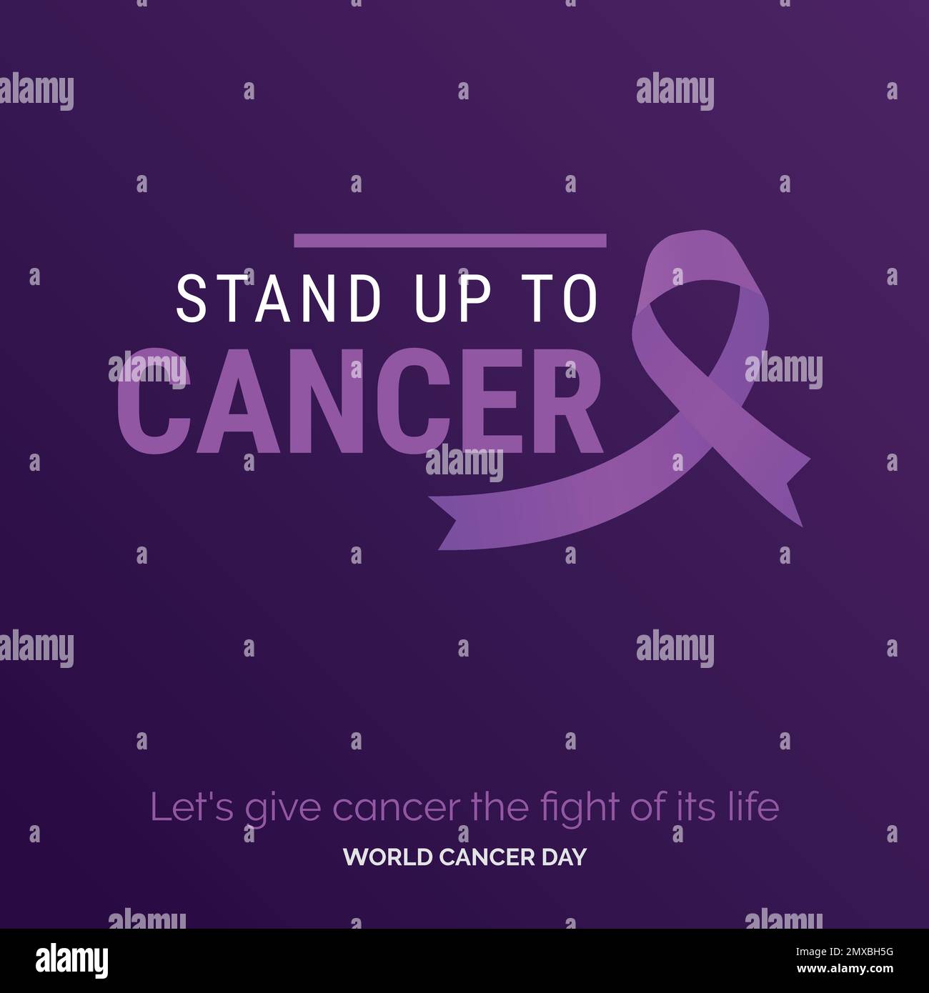 Stand up to Cancer Ribbon Typography. let's give cancer the fight of ...