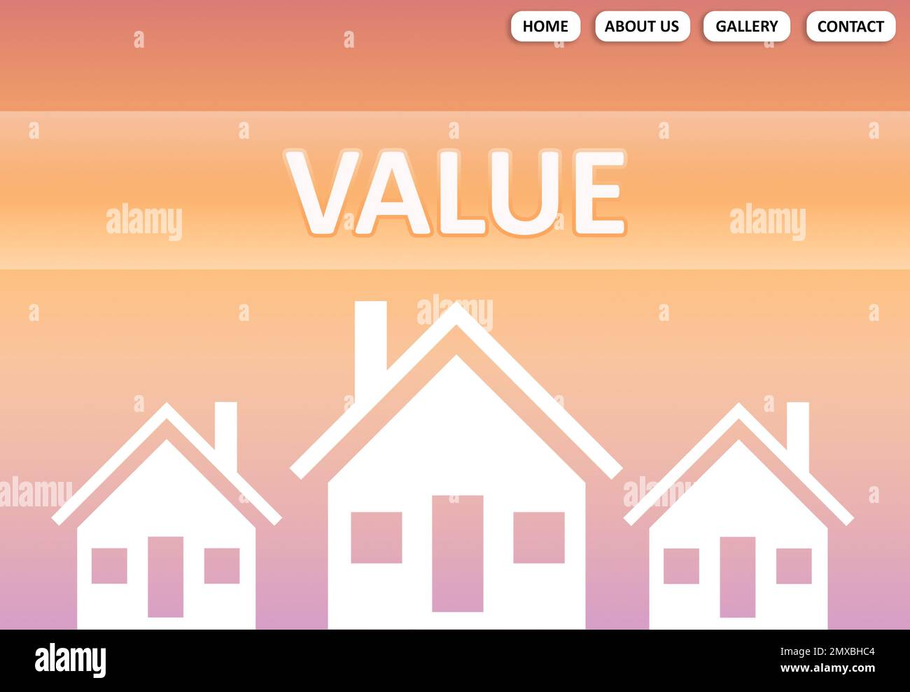 Website page of house value and property estimate. Illustration Stock ...