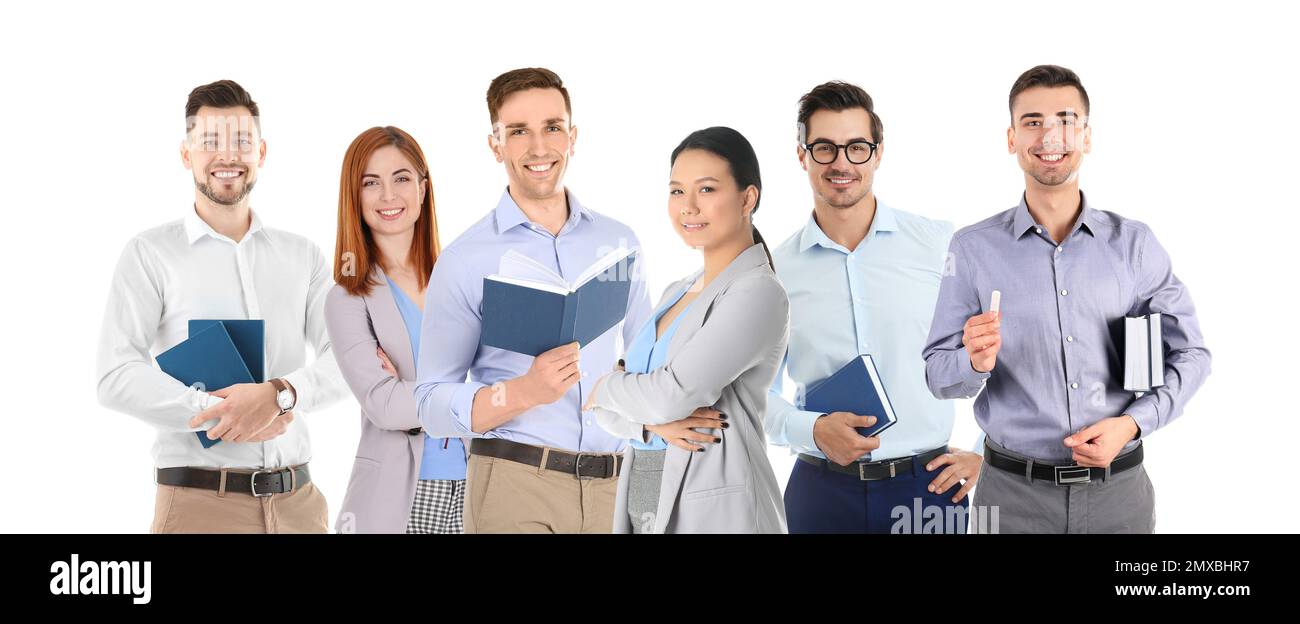 Group of teachers on white background. Banner design Stock Photo - Alamy