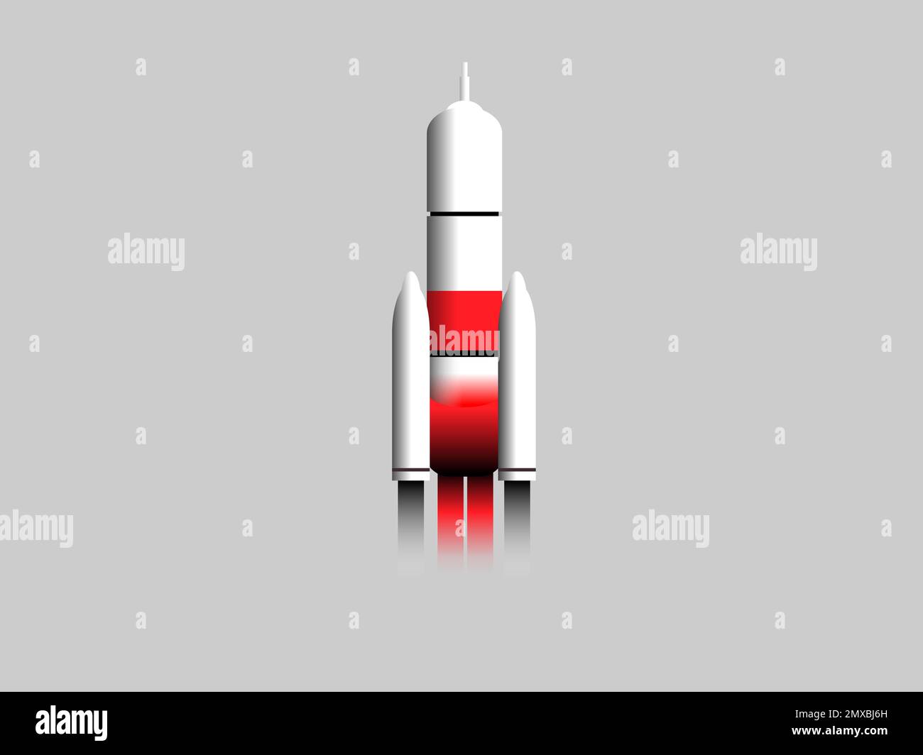 Modern rocket model illustration on light grey background Stock Photo ...
