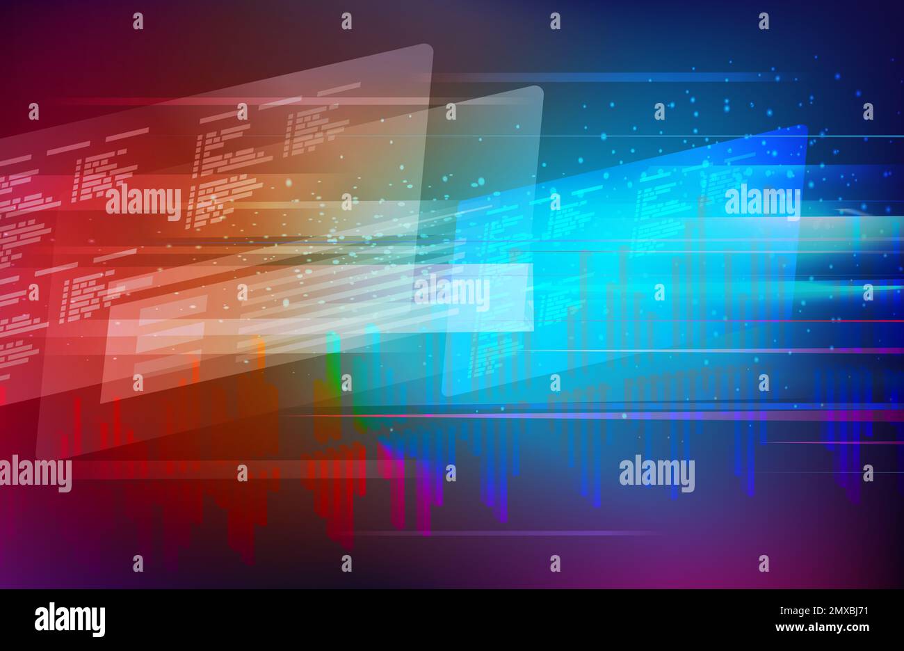 Futuristic dashboard of business analytics information. Virtual website ...