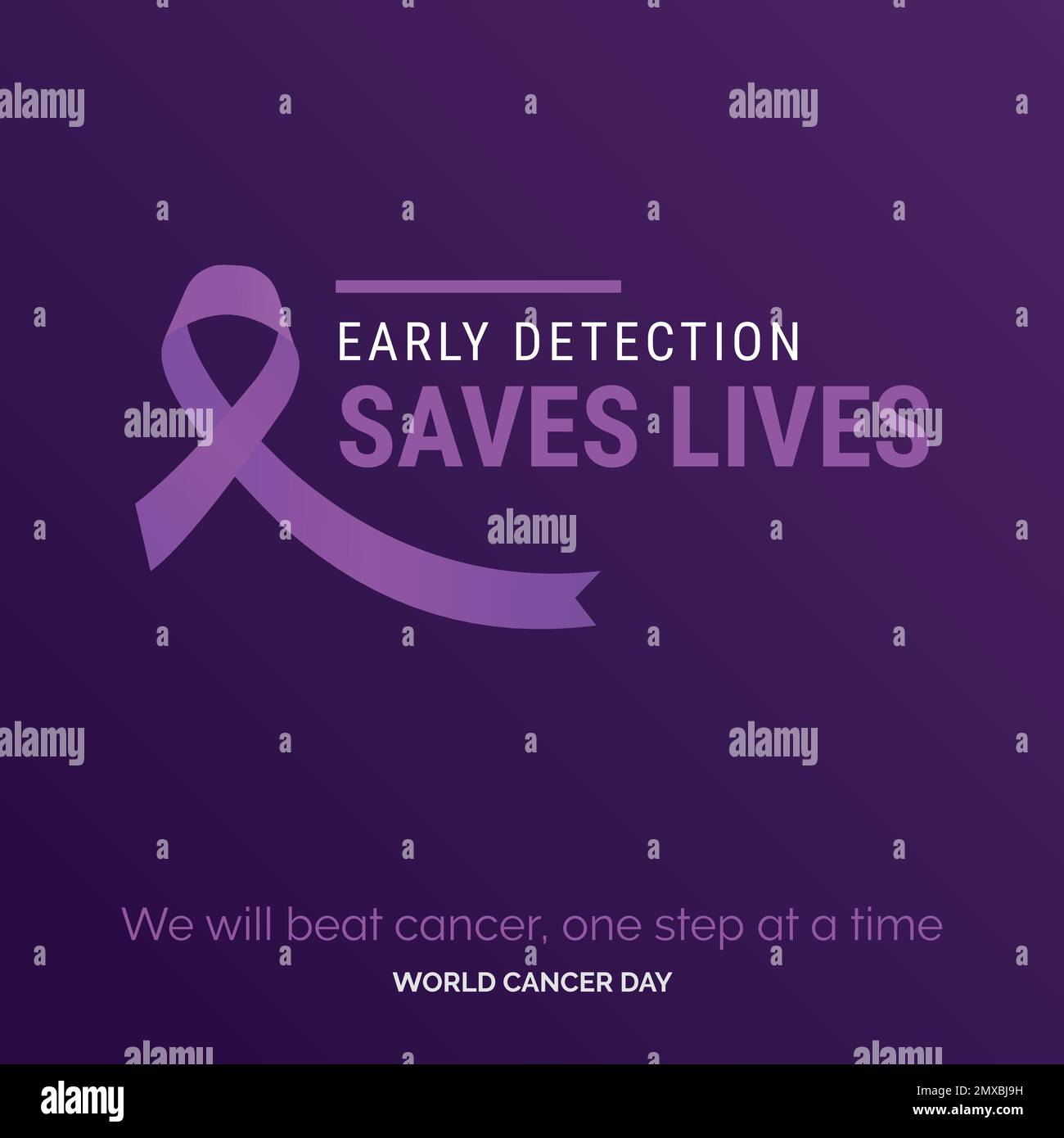 Early Detection Saves Live Ribbon Typography. We will beat cancer. one ...