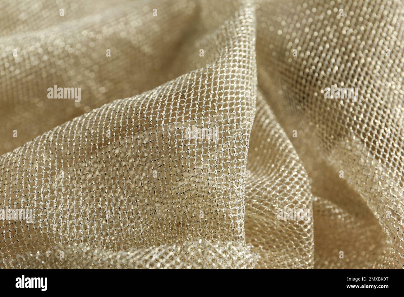 Texture of golden net fabric as background, closeup Stock Photo - Alamy