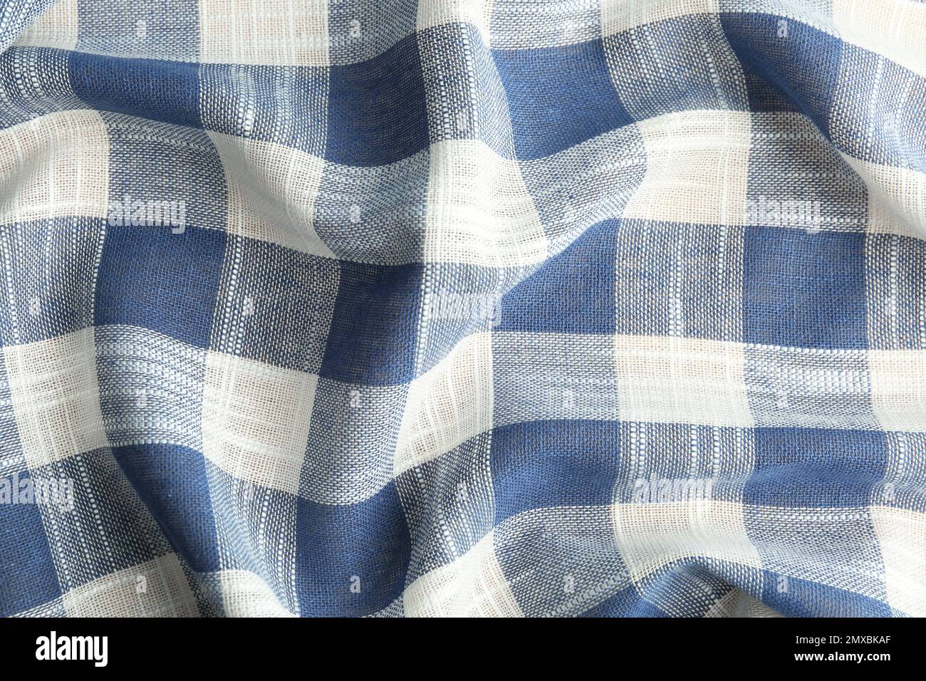 Texture of blue checkered fabric as background, closeup Stock Photo - Alamy