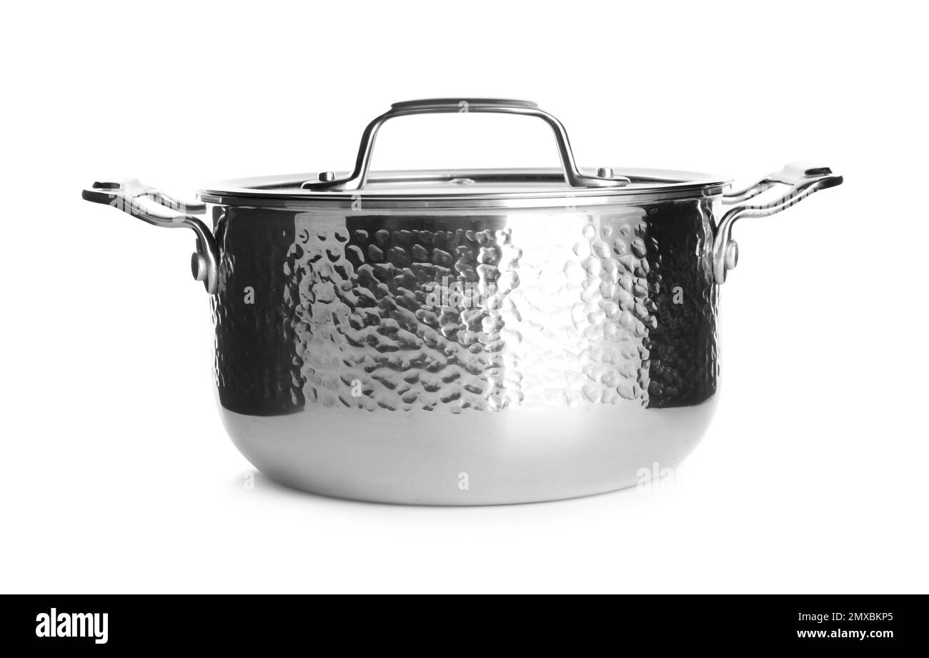 New cooking pot isolated on white. Kitchen utensil Stock Photo - Alamy