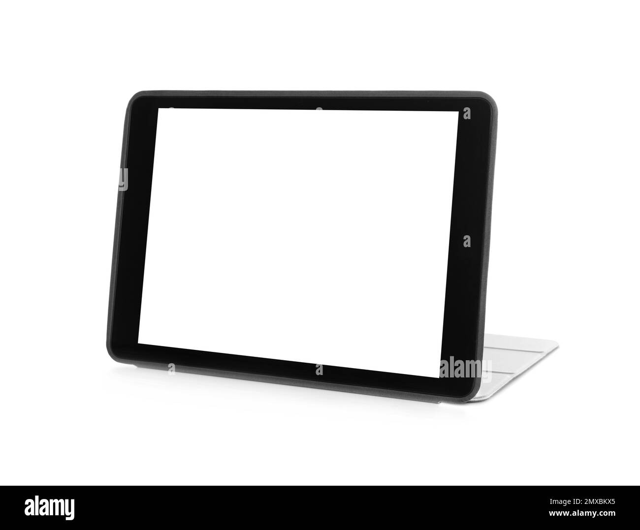 Tablet computer with blank screen isolated on white. Modern gadget ...