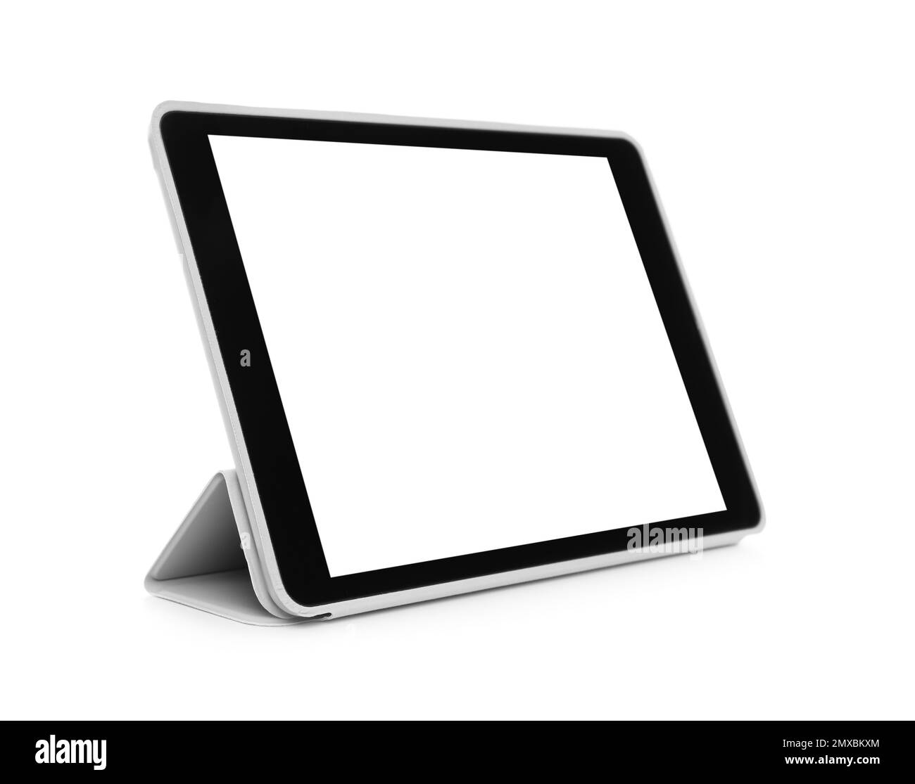 Tablet computer with blank screen isolated on white. Modern gadget ...