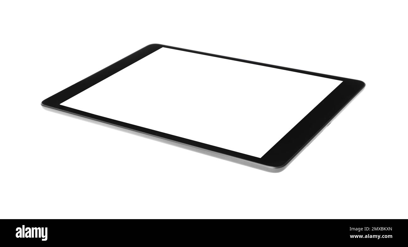 Tablet computer with blank screen isolated on white. Modern gadget ...