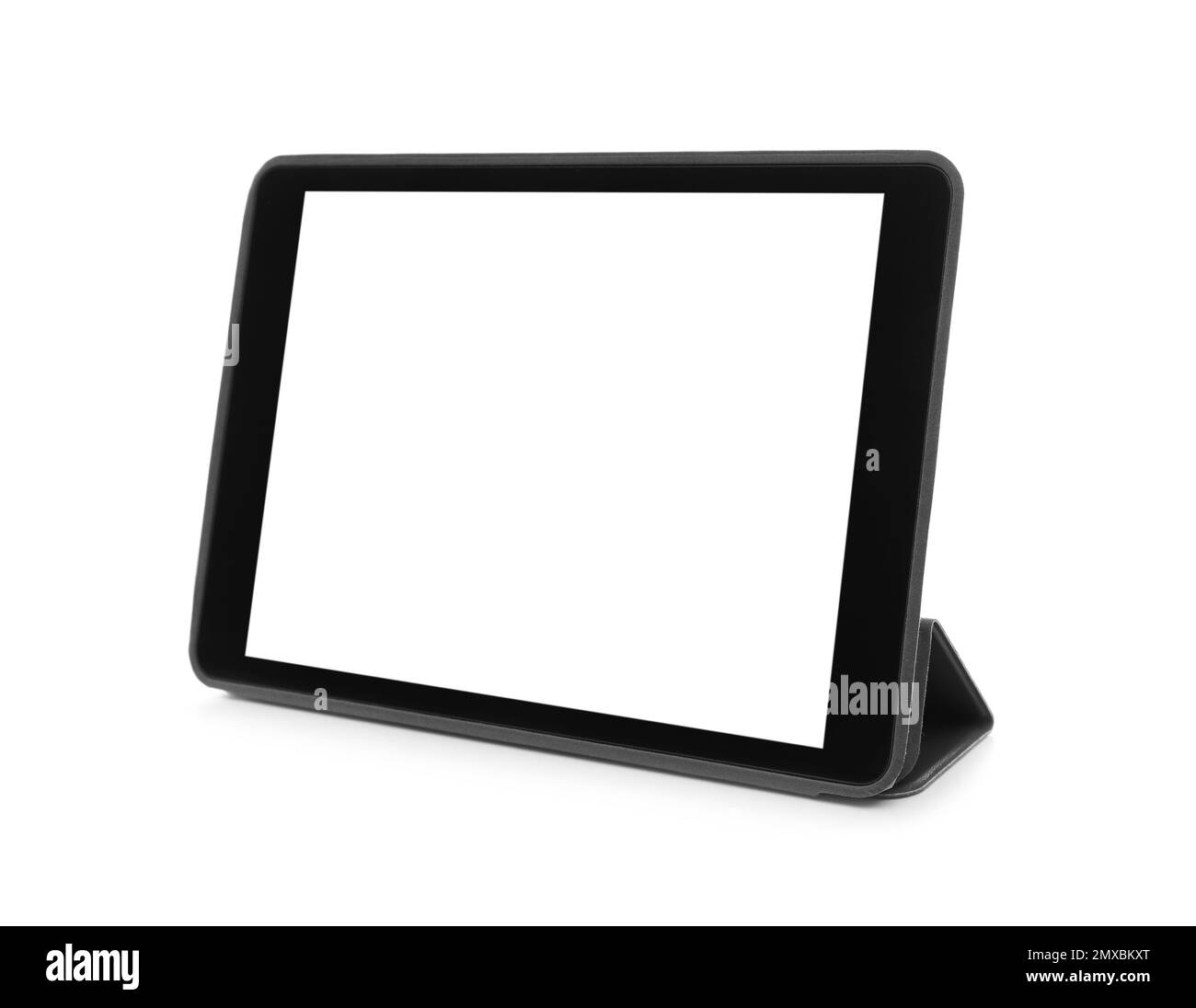 Tablet computer with blank screen isolated on white. Modern gadget ...
