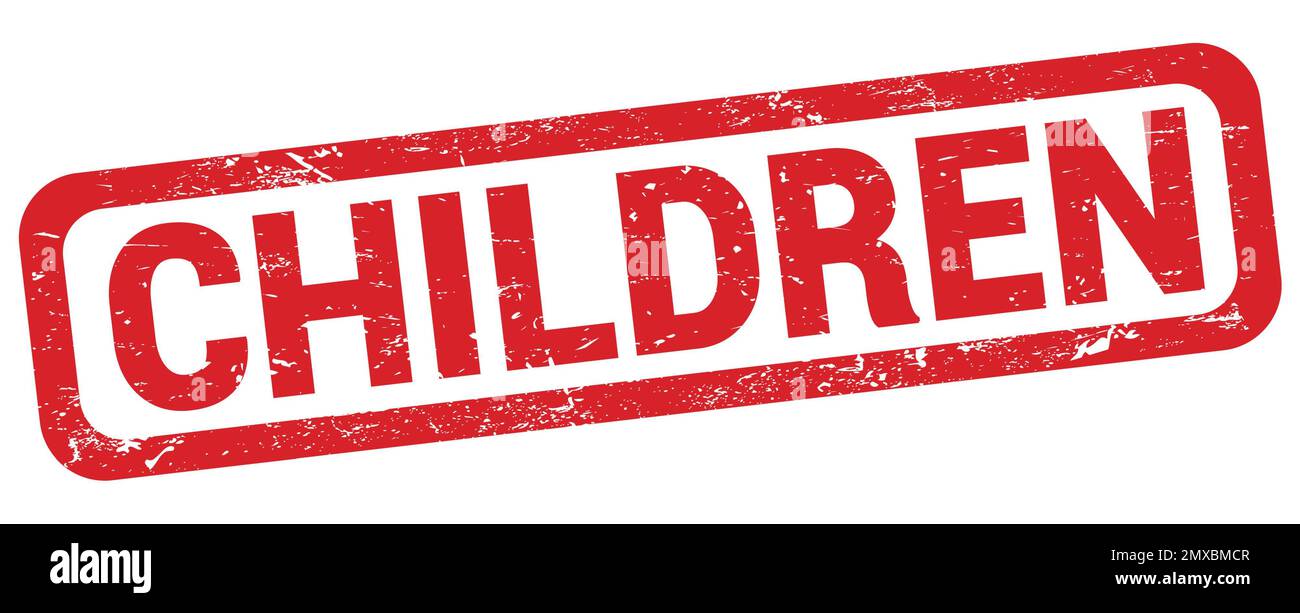 CHILDREN text written on red rectangle stamp sign Stock Photo - Alamy