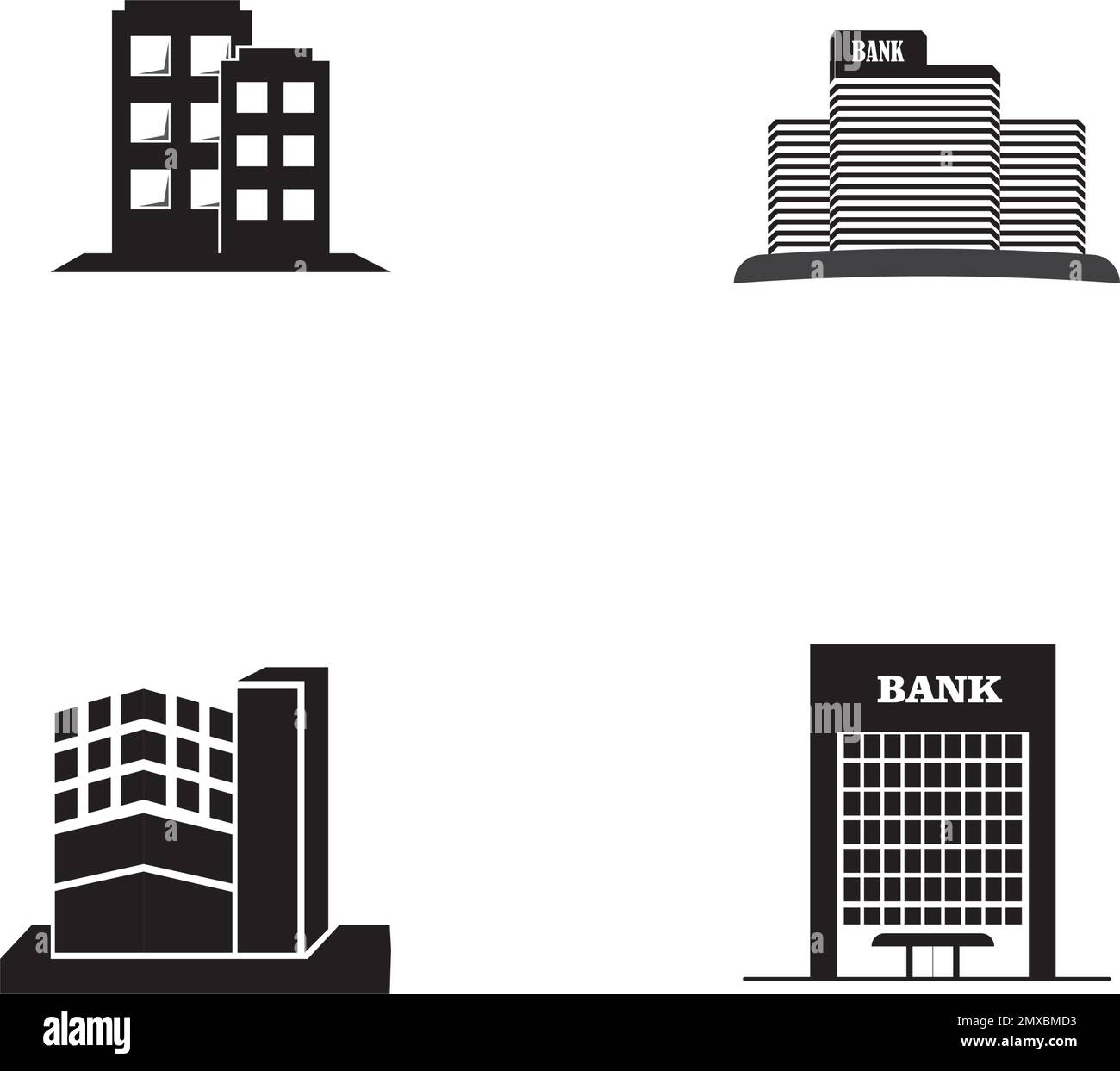 Office building sign icon in flat style. Apartment vector illustration ...