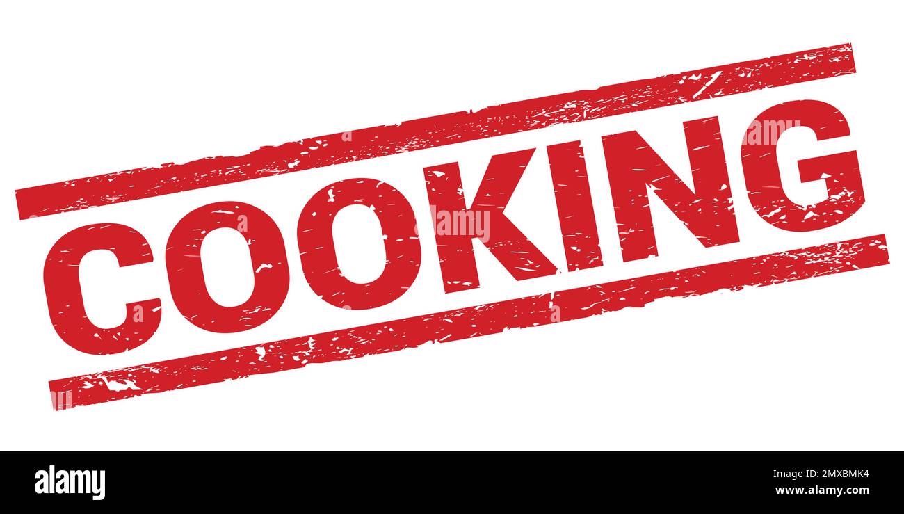 COOKING text written on red rectangle stamp sign Stock Photo - Alamy