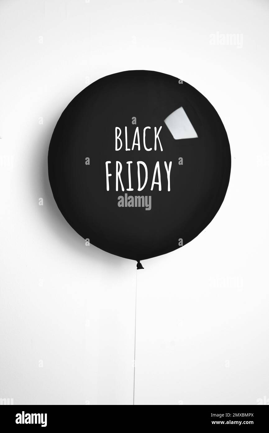 Balloon with text BLACK FRIDAY on white background Stock Photo - Alamy
