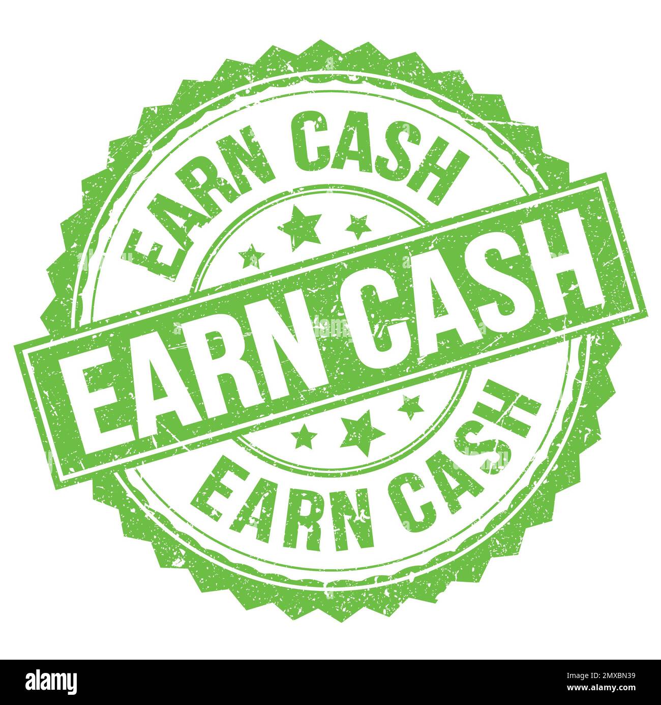 EARN CASH text written on green round stamp sign Stock Photo - Alamy