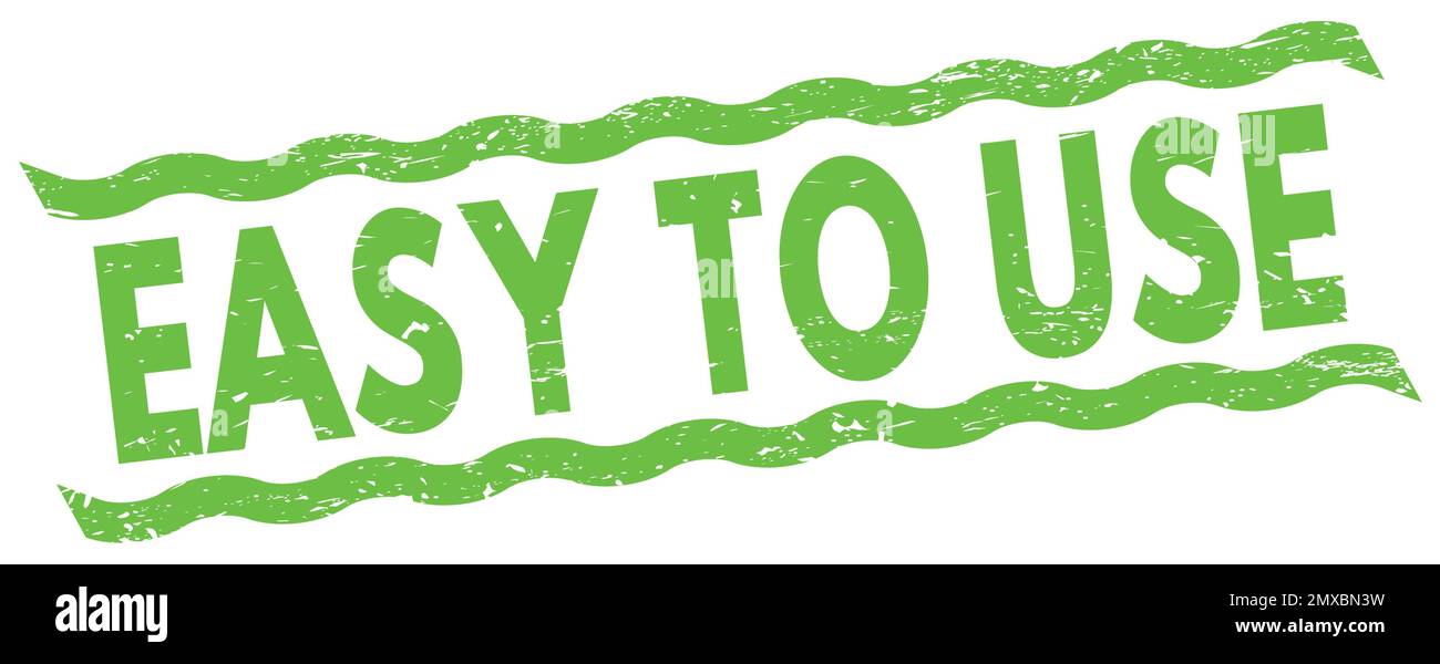 EASY TO USE text written on green lines stamp sign Stock Photo - Alamy