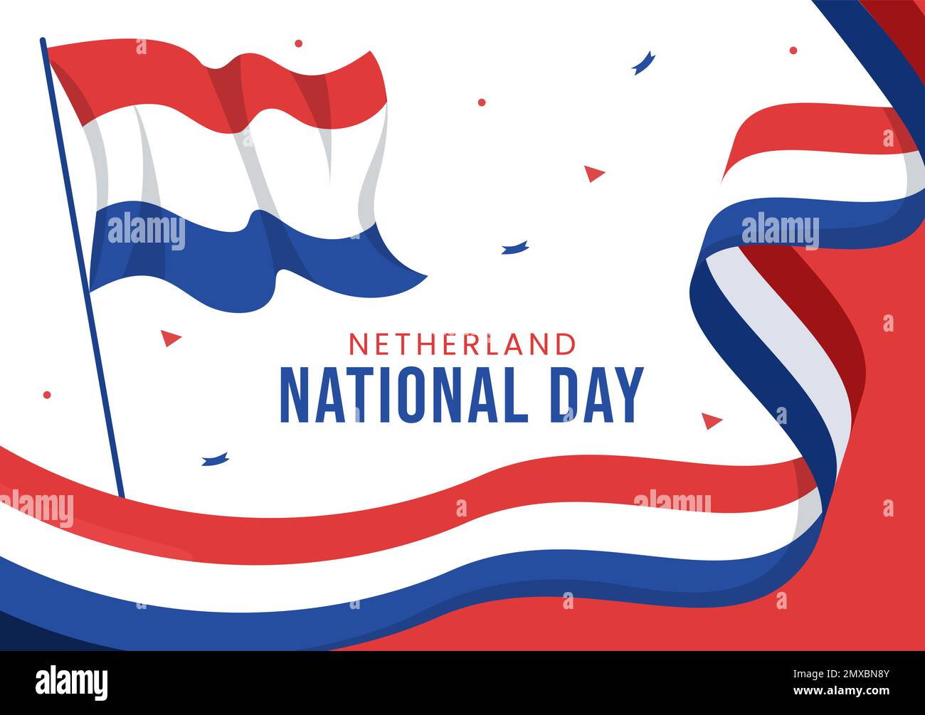 Happy Netherland National Day Illustration with Netherlands Flag for ...