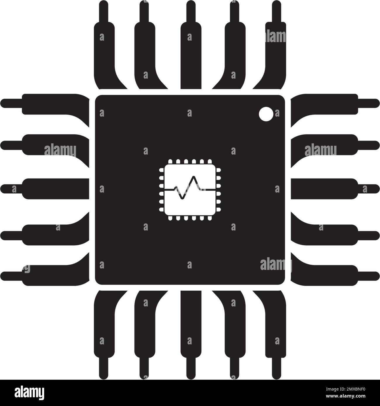 Silicon microchip computer chip Black and White Stock Photos & Images ...
