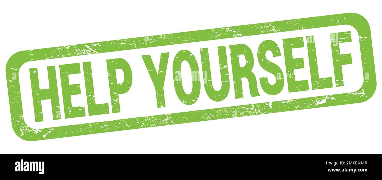 HELP YOURSELF text written on green rectangle stamp sign Stock Photo ...