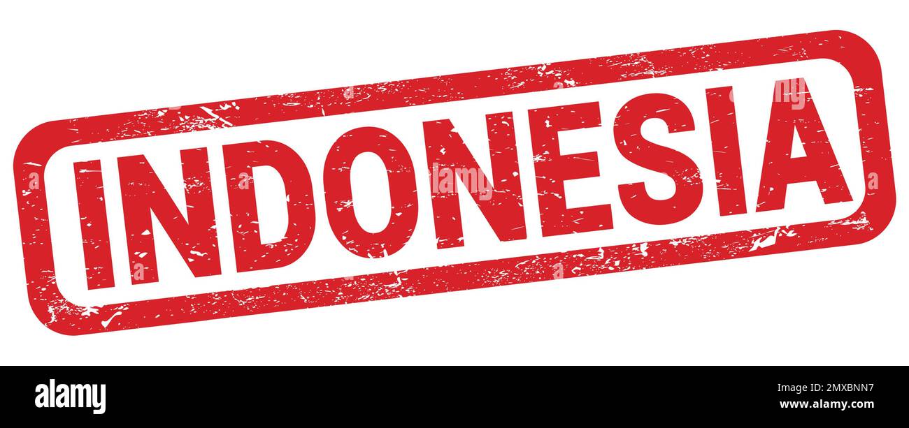 INDONESIA text written on red rectangle stamp sign Stock Photo - Alamy