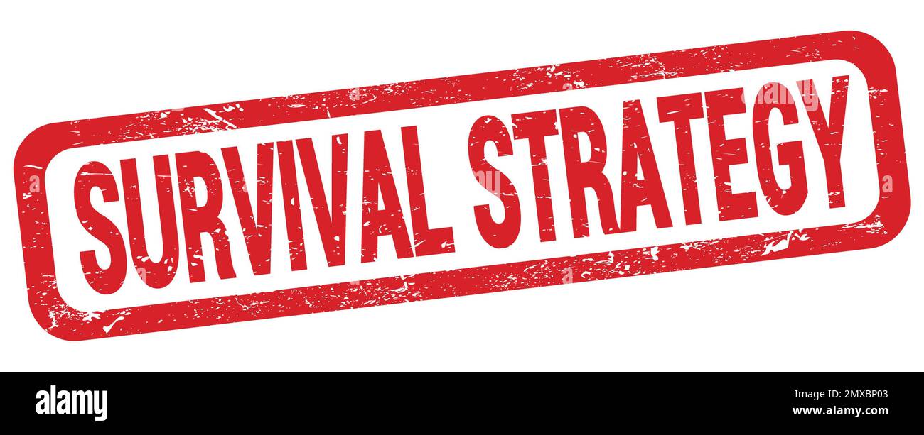 SURVIVAL STRATEGY text written on red rectangle stamp sign Stock Photo ...
