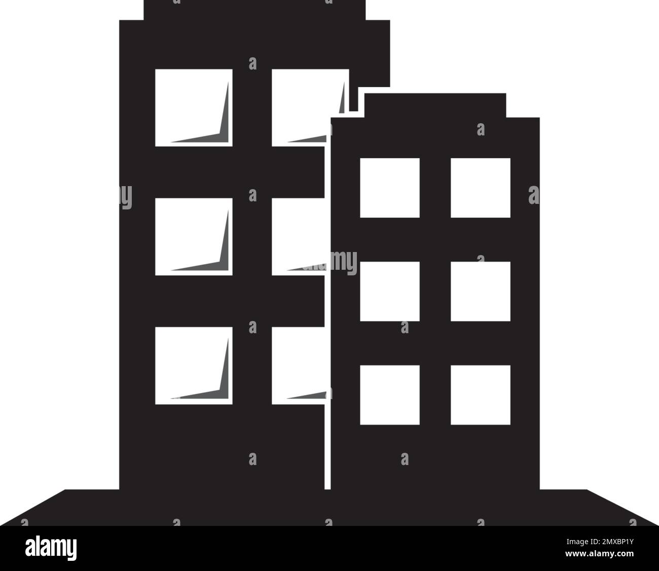 Office building sign icon in flat style. Apartment vector illustration ...
