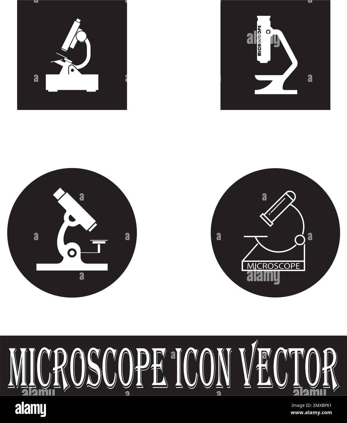 Microscope icon vector, logo design illustration and Medical background ...