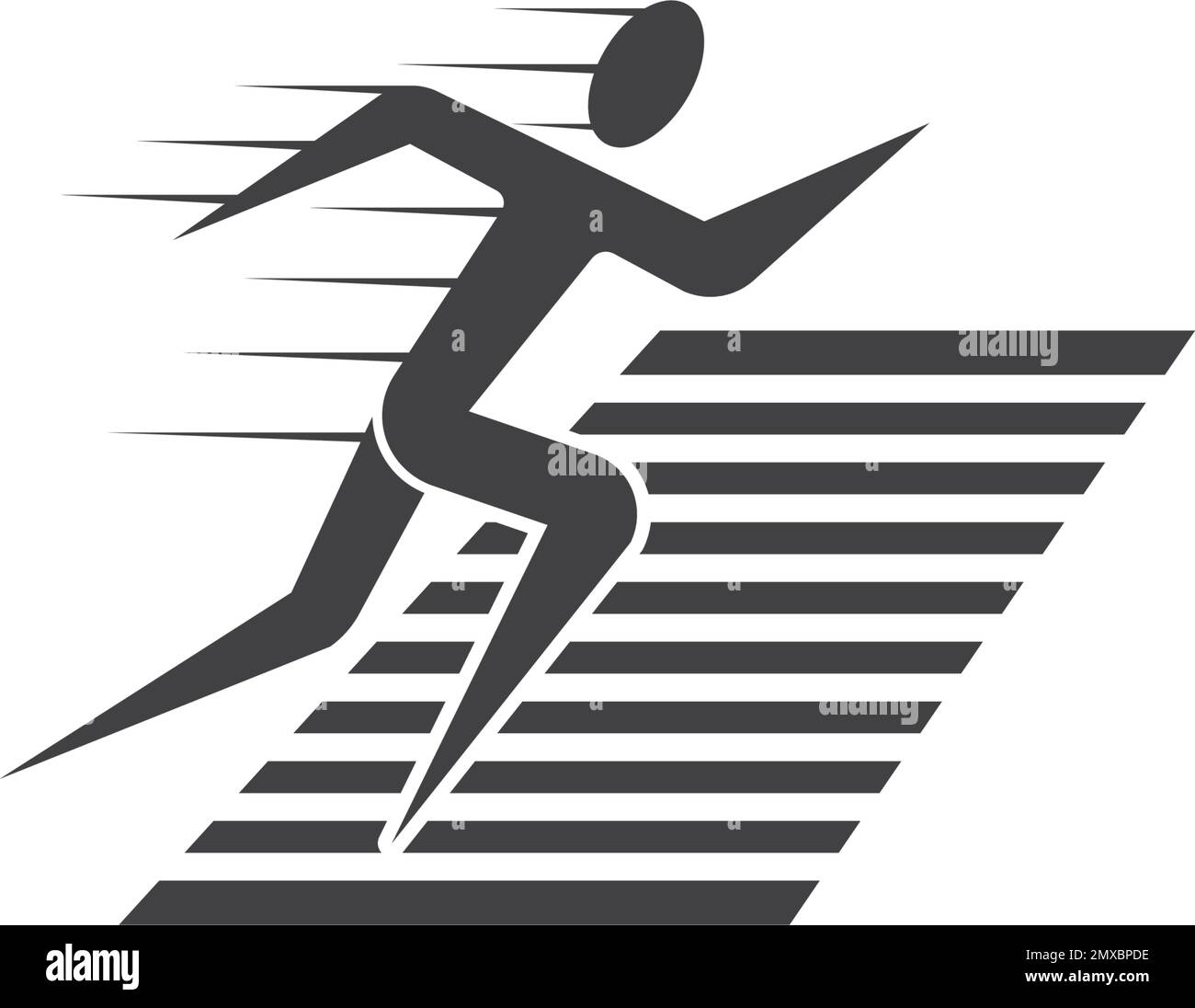 Running man vector icon. Simple flat symbol on white background Stock ...