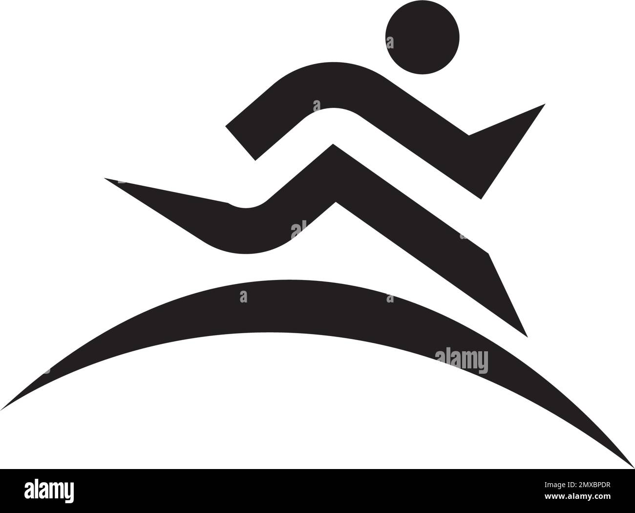 Running man vector icon. Simple flat symbol on white background Stock ...