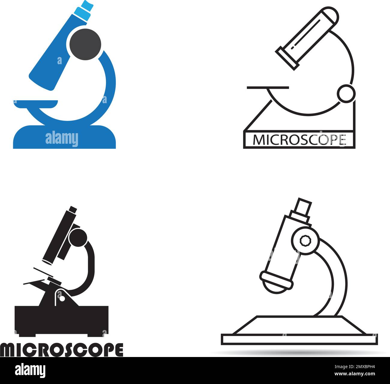 Microscope icon vector, logo design illustration and Medical background ...