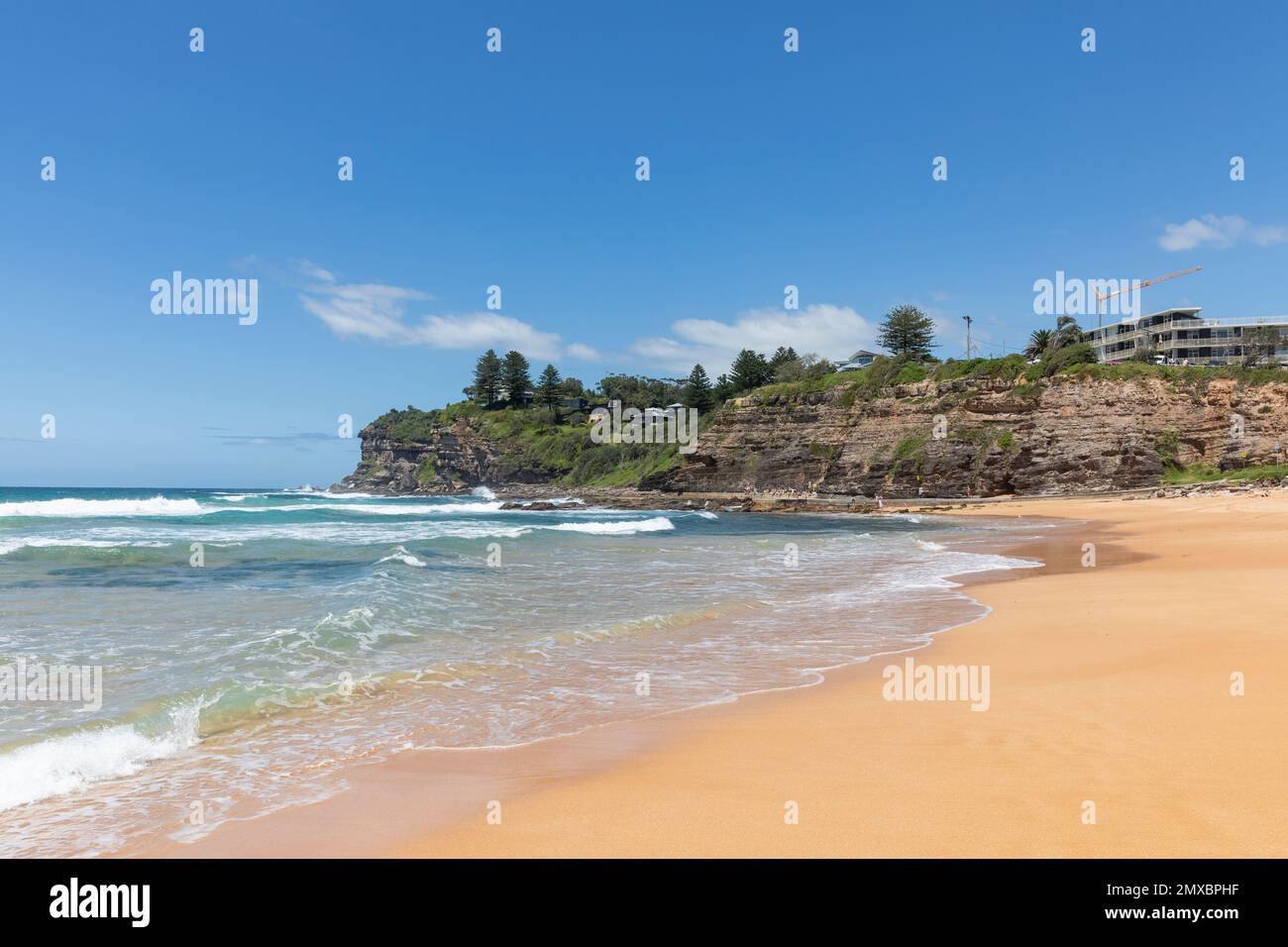 Avalon Beach on east coast of Sydney Australia blue sky 2023 summers ...