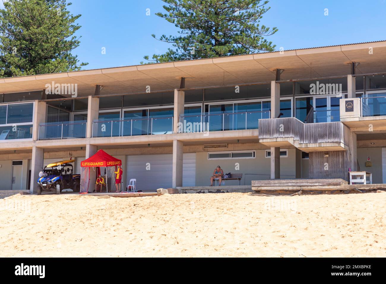 Australian surf club building at Avalon Beach Sydney with surf rescue ...