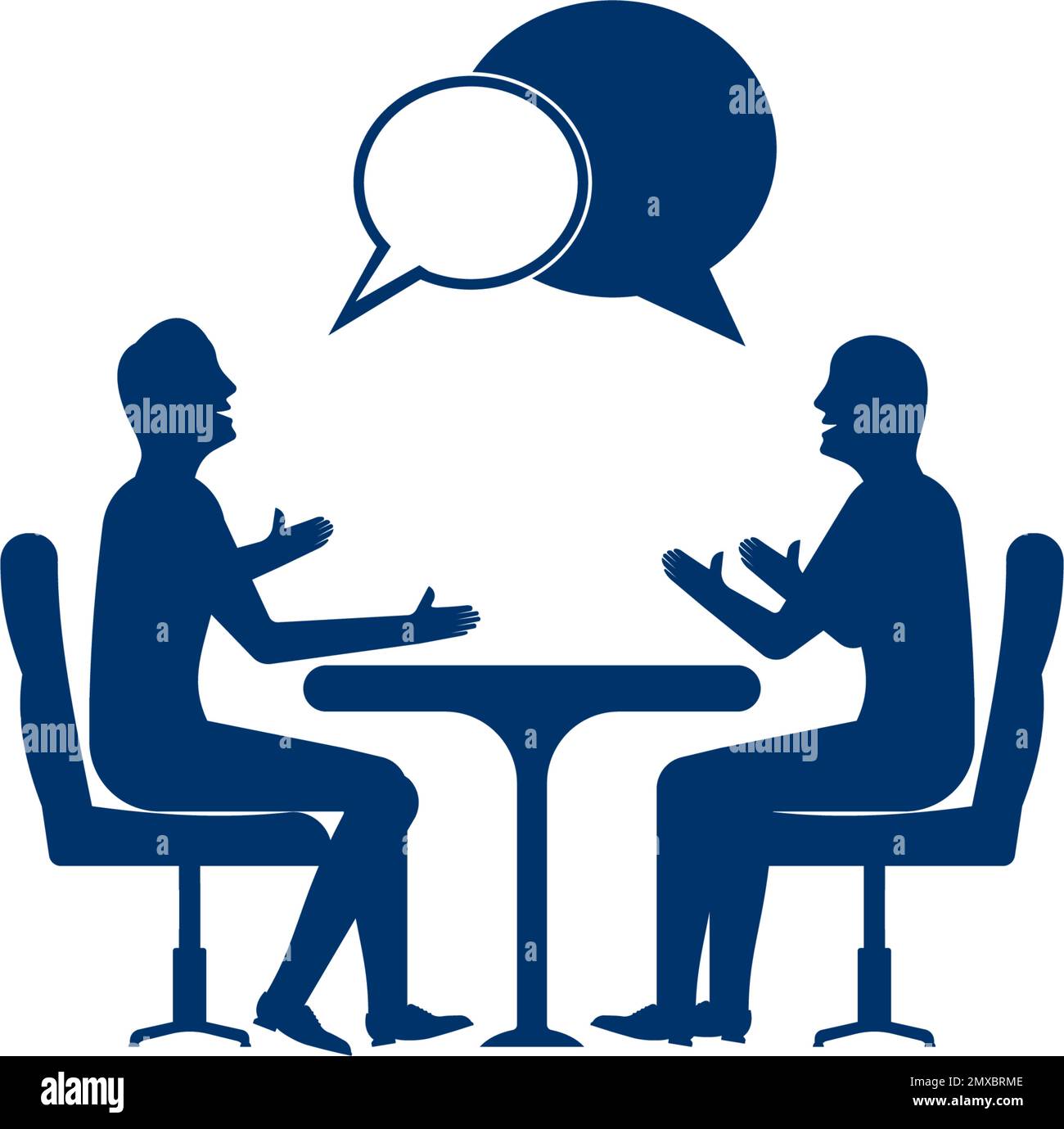 Icon Conference. People sitting around the table talking Stock Vector ...