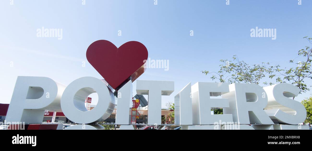 i love poitiers # text in french city with red heart icon Stock Photo ...
