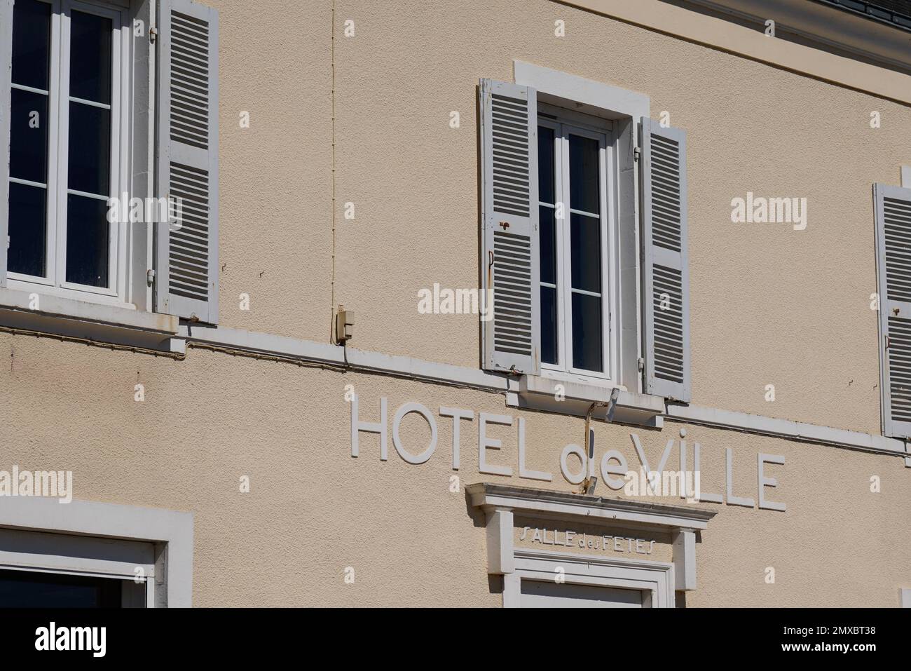 hotel de ville and salle des fetes french sign text means town hall and ...