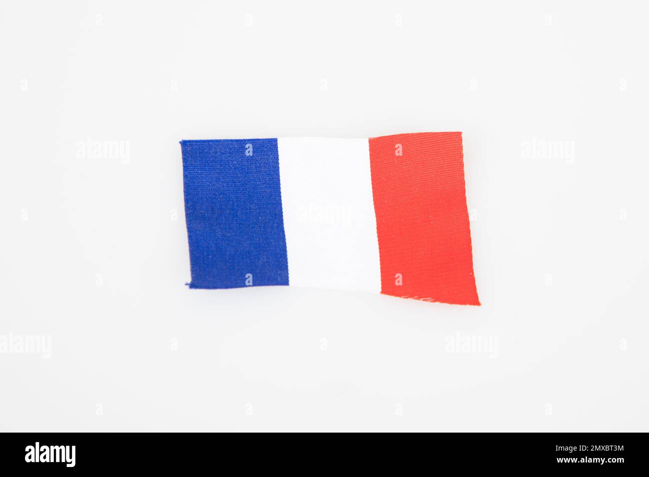 French tricolors blue white red flag patriot cut fabric ribbon after ...