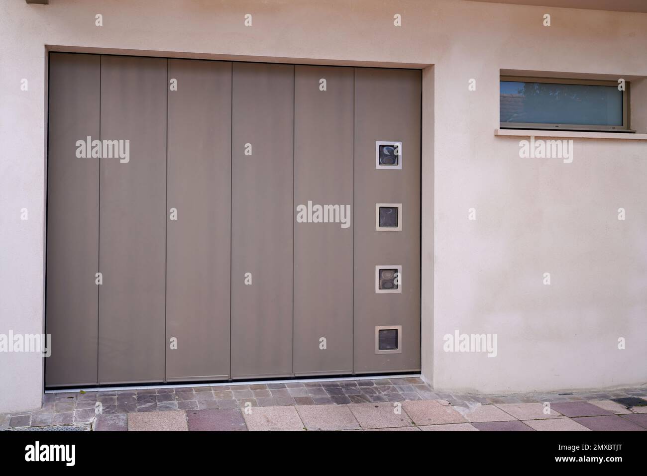 sectional tilting grey garage door gray entrance gate of modern new ...