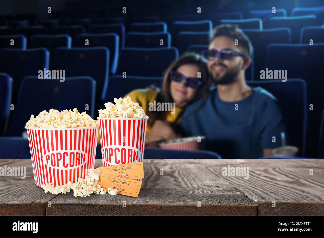 Popcorn in box tickets hi-res stock photography and images - Alamy
