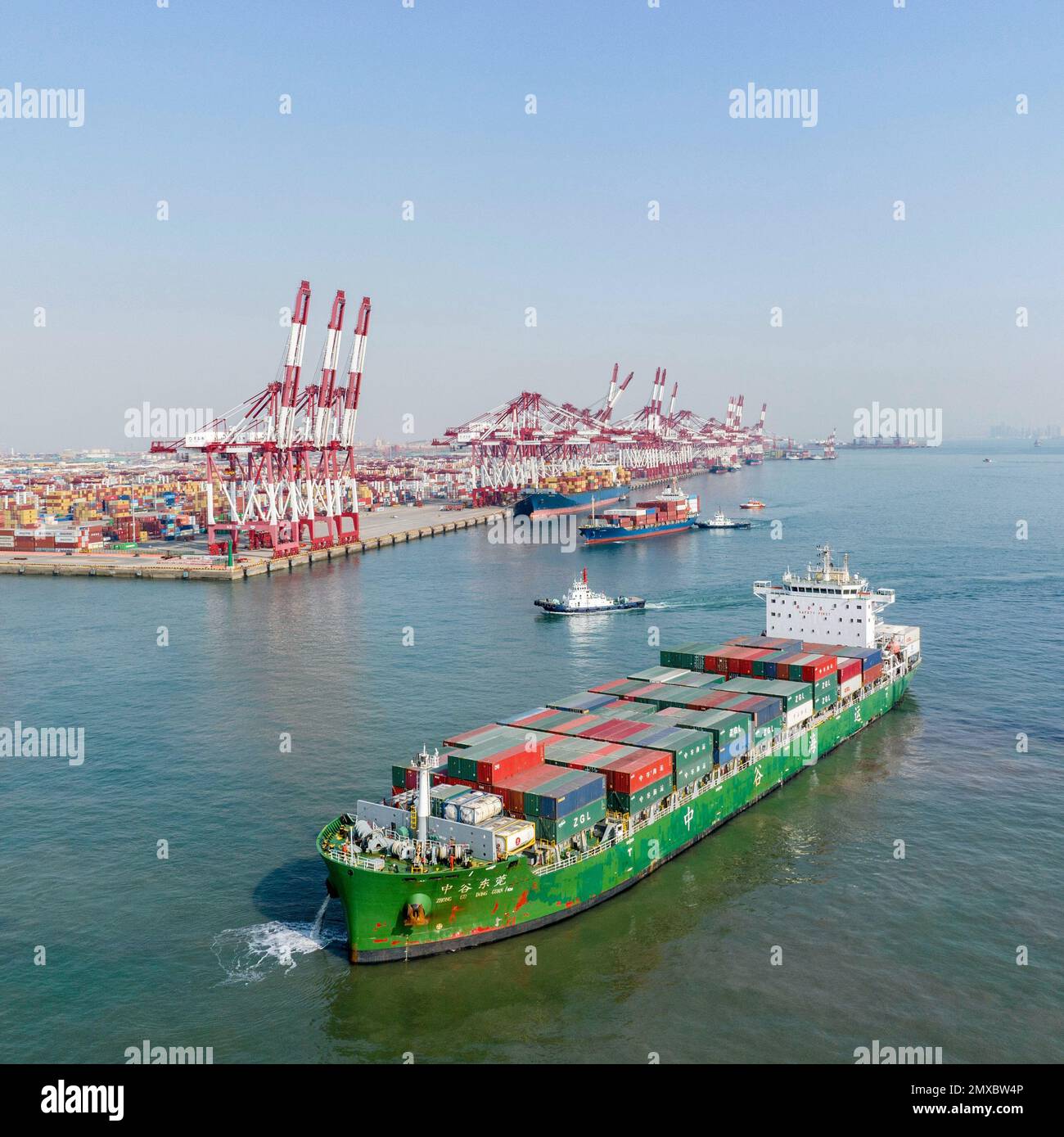 Qianwan container terminal hi-res stock photography and images - Alamy