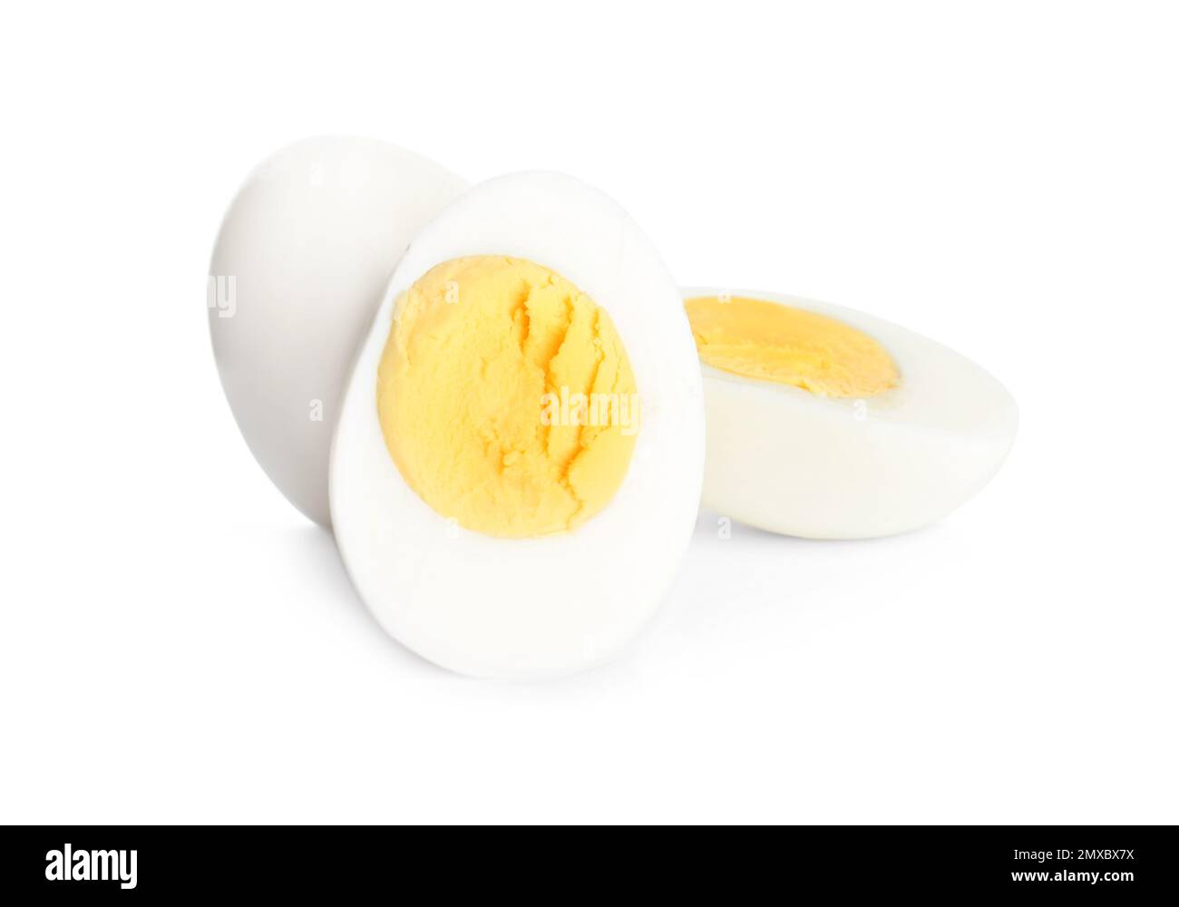 Fresh hard boiled chicken eggs isolated on white Stock Photo - Alamy