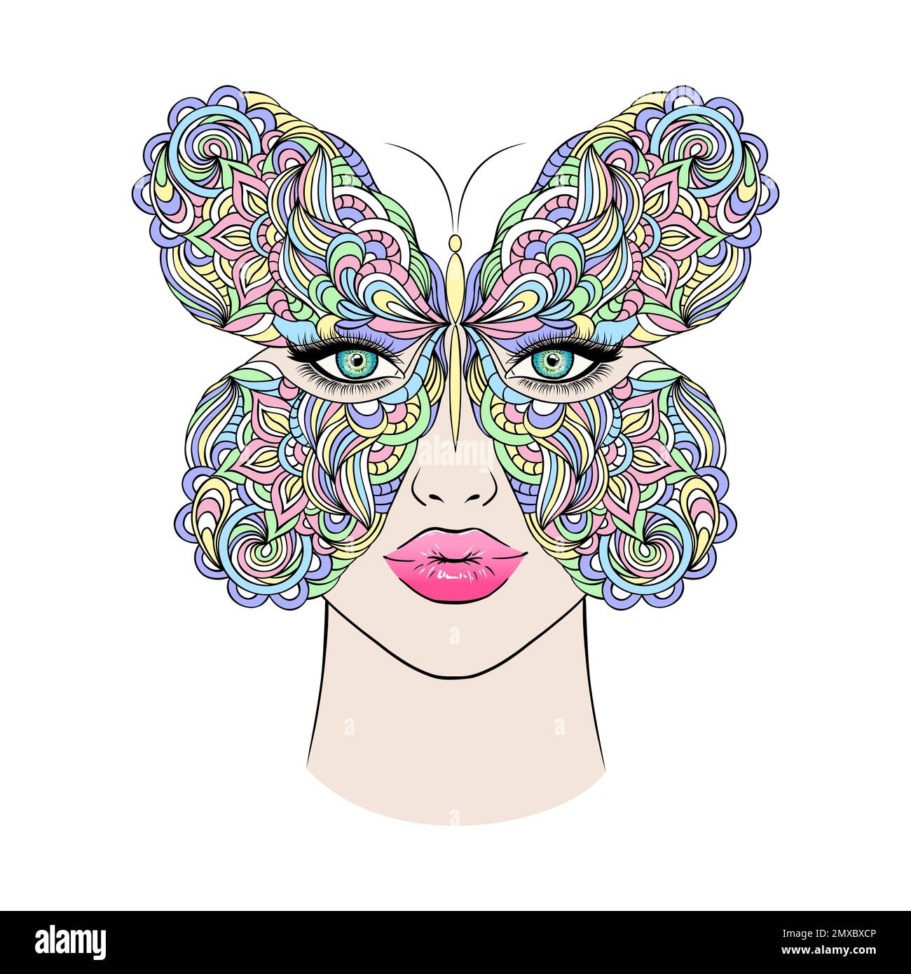 Butterfly and woman face Stock Vector Image & Art - Alamy