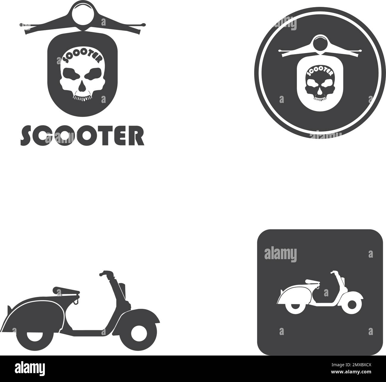 Scooter Logo design silhouette vector. Motorbike Logotype icon Stock ...